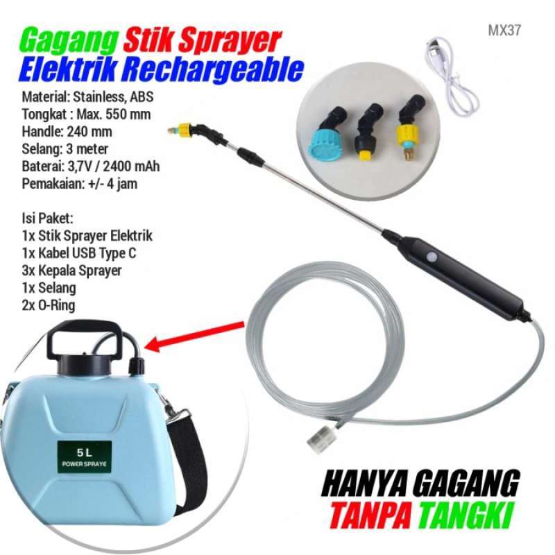 Jual Tangki Sprayer Semprot Air Elektrik 5 Liter Semprotan Hama Tanaman ...
