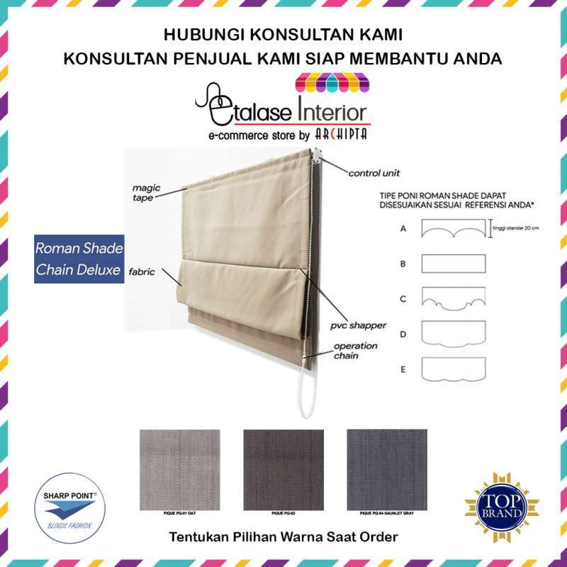 Jual Sharp Point - Roman Bar, Roman Shade Gorden Tirai Chain Deluxe ...