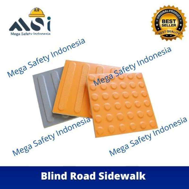 Promo blind road sidewalk safety rubber tactile - kuning, garis-garis ...
