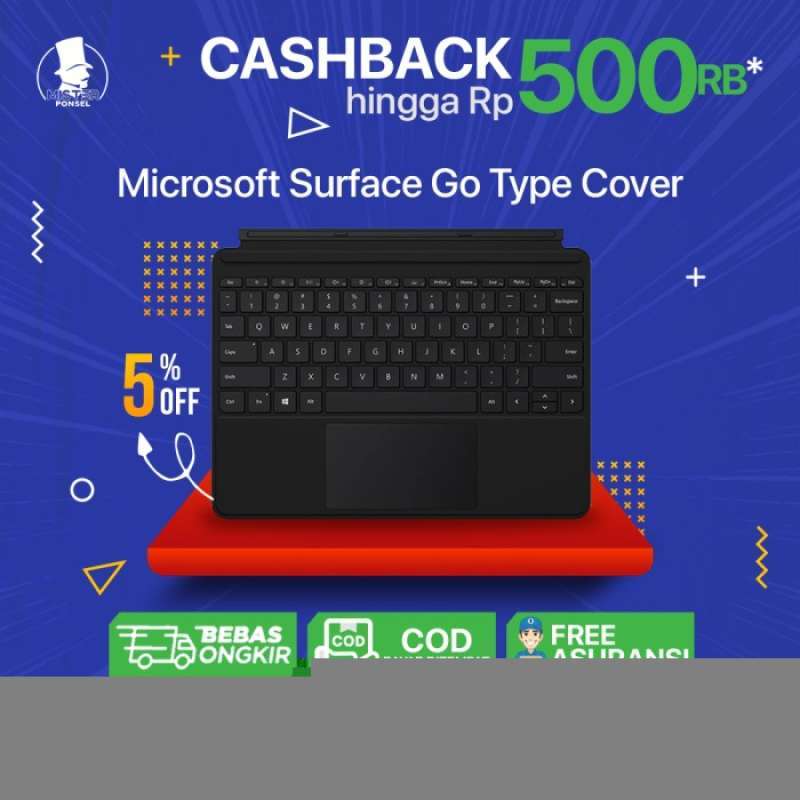 Promo Microsoft Surface GO Type Cover Keyboard Surface Go Diskon 33% di ...