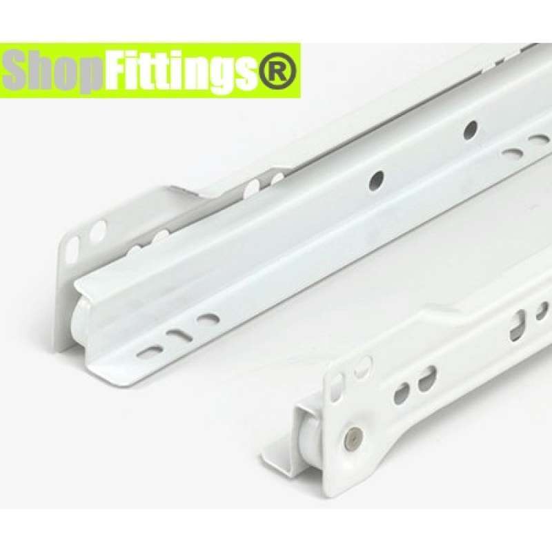 Jual Rel Laci Putih Biasa Single Track White Drawer Slide Roller Runner ...