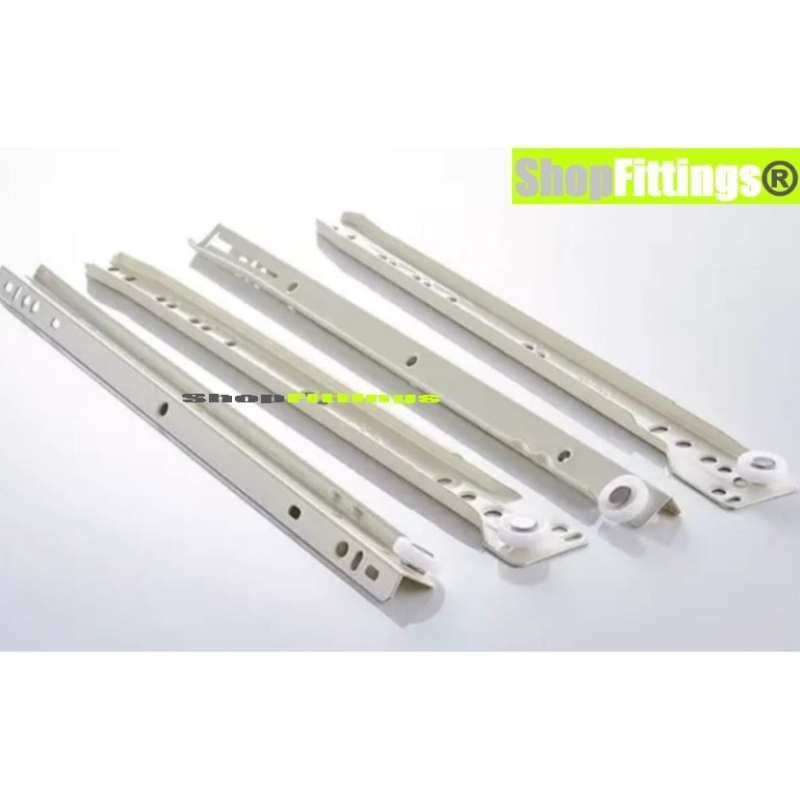 Jual Rel Laci Putih Biasa Single Track White Drawer Slide Roller Runner ...