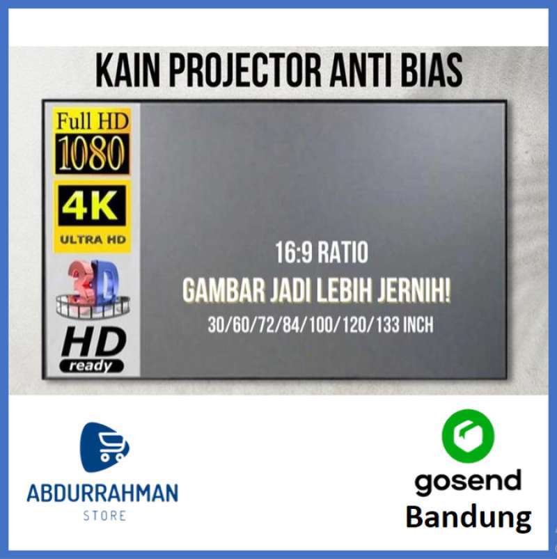 Promo Kain Layar Wall Screen Proyektor Projector Gantung 70 84 100 Inch ...