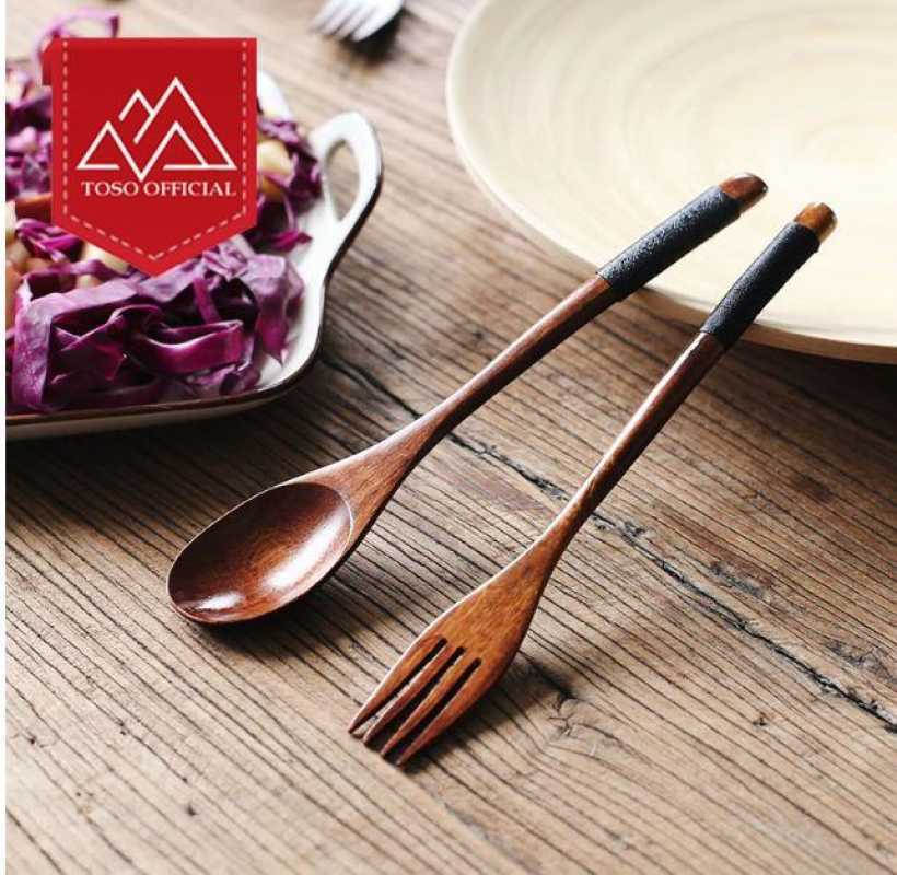 Promo Sendok Garpu Makan Japanese Style Bambu Model Gagang Winding ...