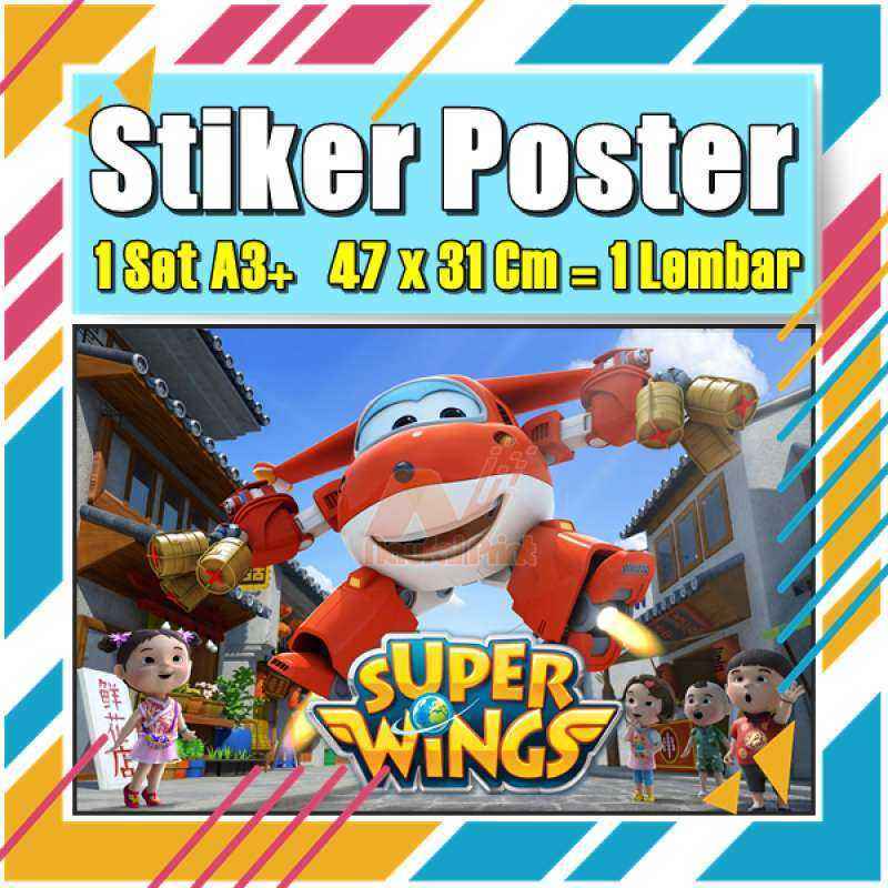 Jual Poster Stiker Super Wings A3+ Animasi Kartun Acara Tv Kertas ...