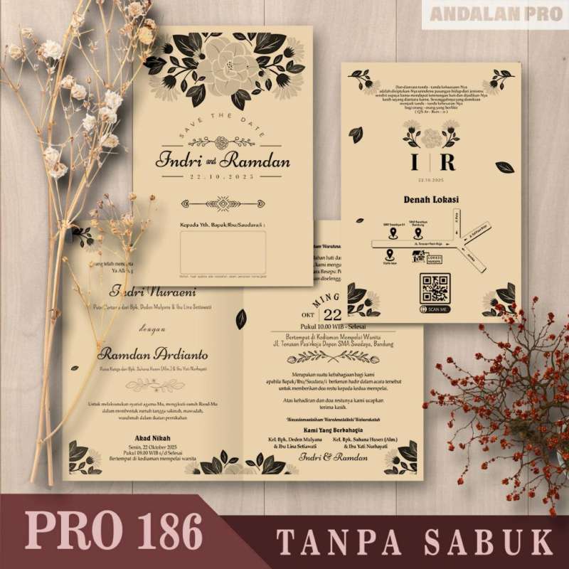 Jual (100 PCS) PRO 186 Grayscale / Hitam Putih - Cetak Undangan ...