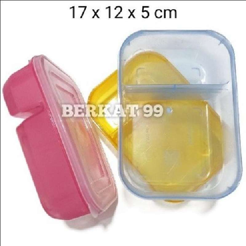 Jual KOTAK / TEMPAT MAKAN / BOX PLASTIK WARNA SEKAT 850ml / LUNCH BOX ...