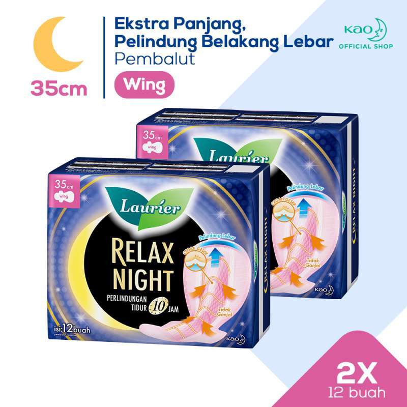 Promo Laurier Relax Night Wing 35cm [12 Pcs] Twinpack Diskon 18% di ...