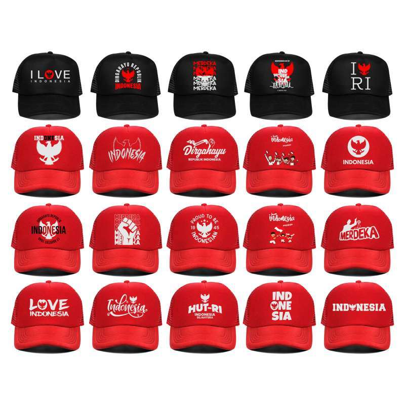 Promo Topi Trucker Dewasa / Topi HUT RI Dirgahayu Republik Indonesia 17 ...