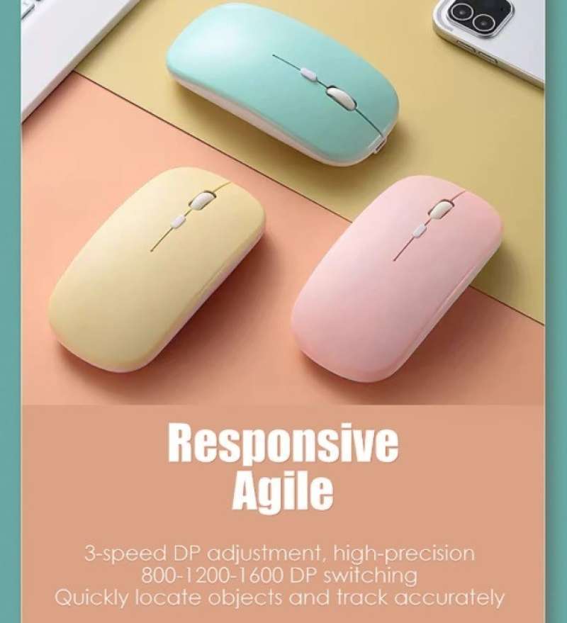 Promo Mouse android IOS Via Bluetooth 5.2 Smart Design Thin Nyaman MOS ...