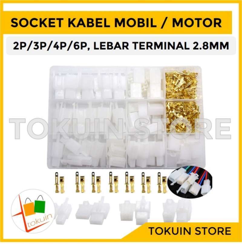 Promo Soket Socket Konektor Kabel 2 3 4 6 Pin Skun Kabel Listrik Motor ...