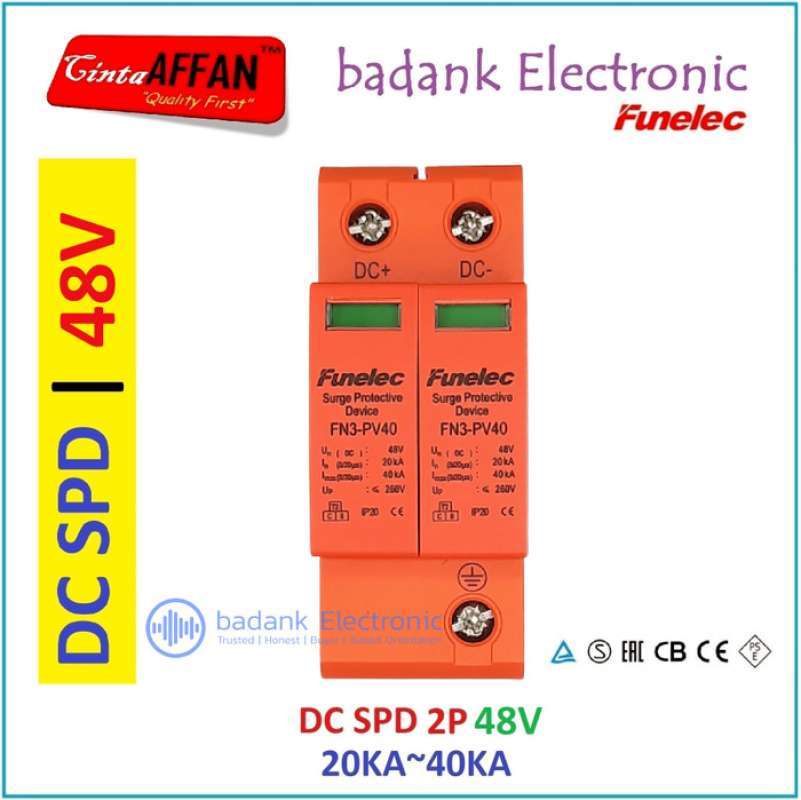 Promo Dc Spd 2p 48v 20-40ka Surge Arrester Surge Protect Device Diskon ...