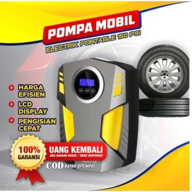 Jual Pompa Ban Mobil Elektrik Portable Digital LCD Compresor Ban Mobil ...