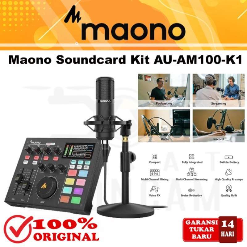 Jual Maono Soundcard Kit Au-am100-k1 All-in-one Podcast Studio Sound Card Di Seller Kazuma ...