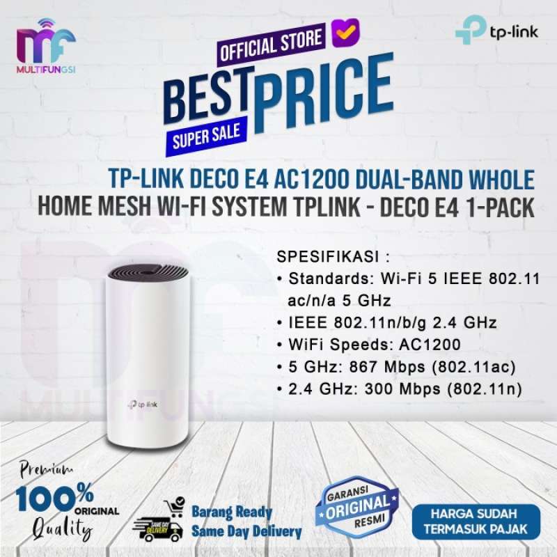 Promo TP-LINK Deco E4 AC1200 Dual-Band Whole Home Mesh Wi-Fi System ...