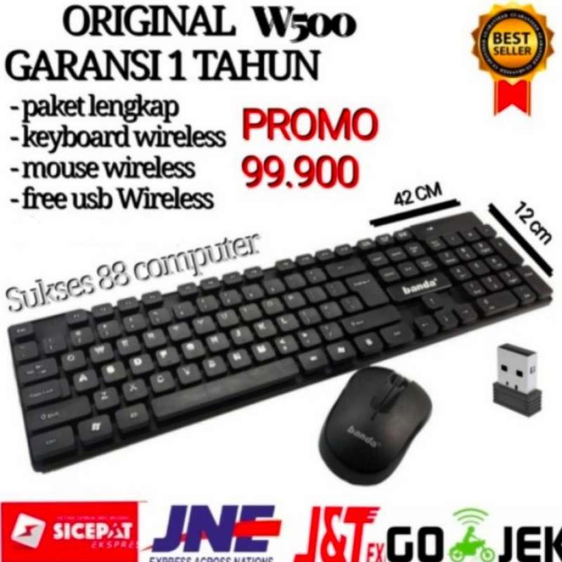 Jual Paket Wireless Keyboard & Mouse Combo Set Banda W500 Original di ...