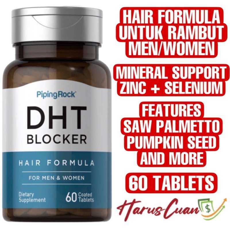 Jual piping rock dht blocker 60 tablets hair formula rambut pria wanita ...