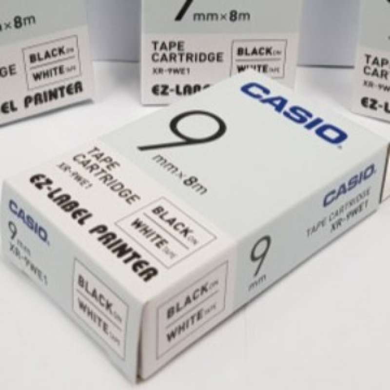 Promo Casio EZ-Label Printer Black Ink White XR-9WE1/Label Casio 9MM ...