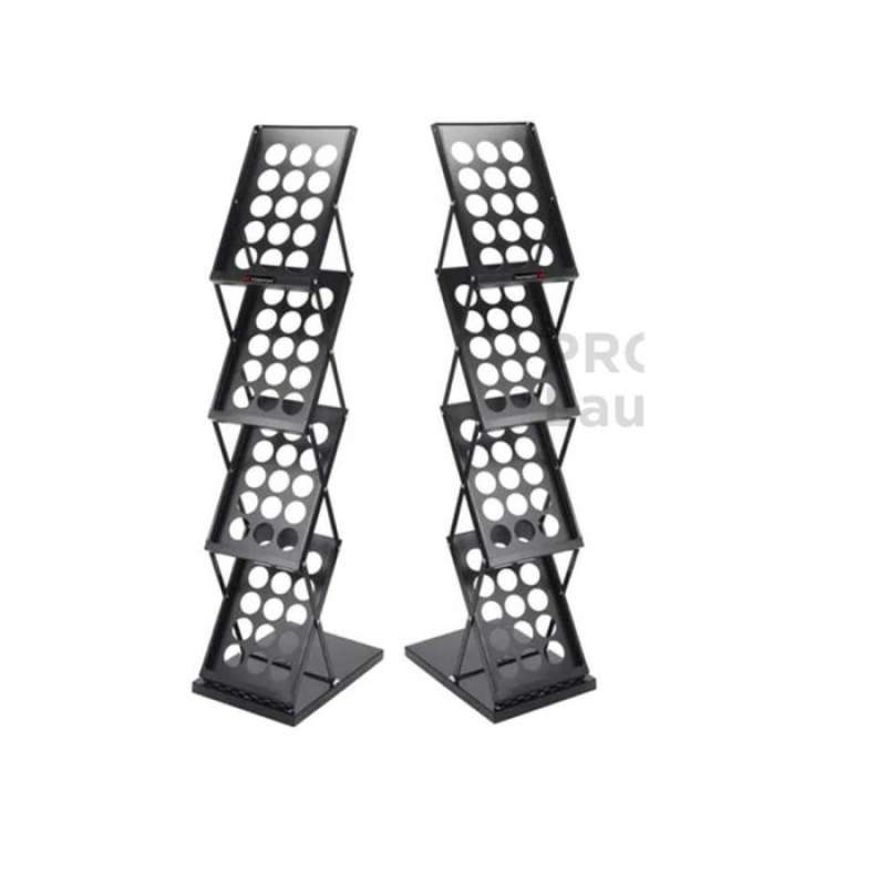 Jual Rak Brosur 4 Susun Hitam Alumunium Rak Brochur Besi Tempat Brosur ...