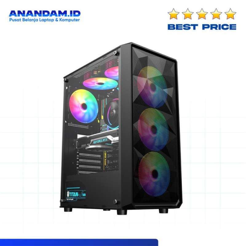 Jual Casing Power Up Raptor Diamond Gaming Case ATX include 3 FAN di ...