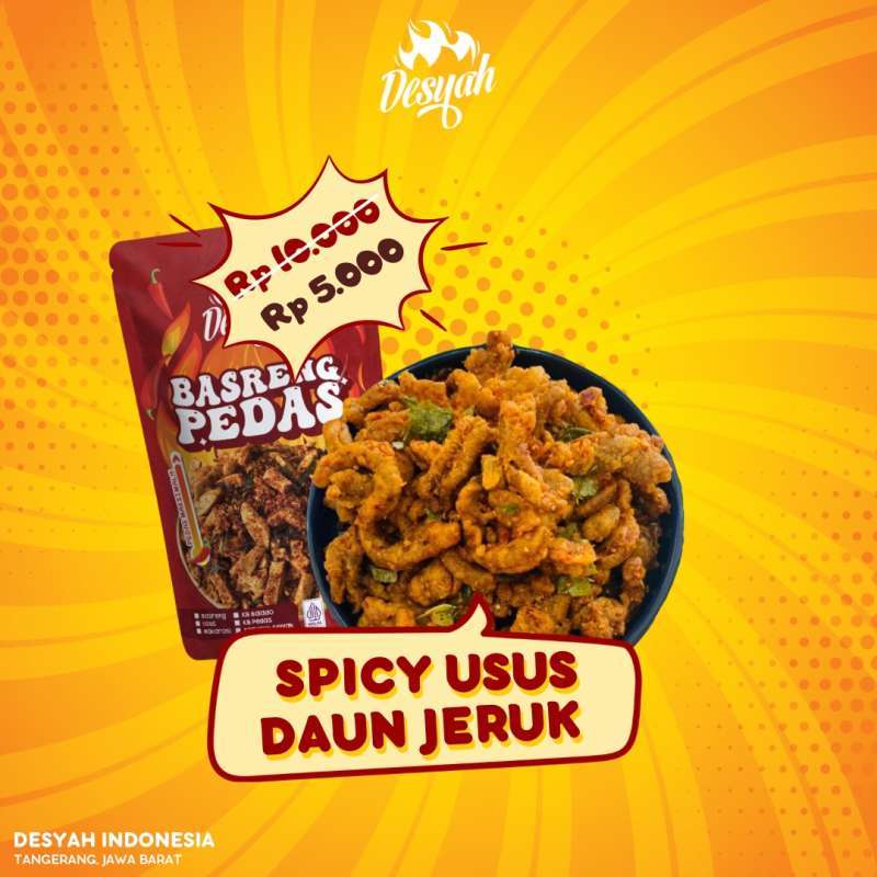 Jual KERIPIK USUS PEDAS DAUN JERUK 80 GR SNACK PEDAS KEKINIAN MAKANAN ...
