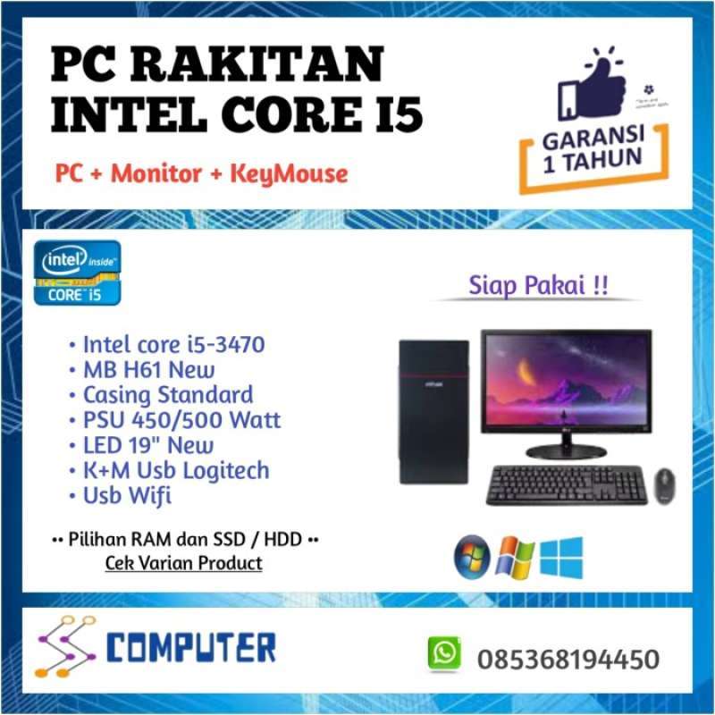 Promo Paket PC / Komputer Rakitan core i5 Gen 3 office / admin Diskon ...