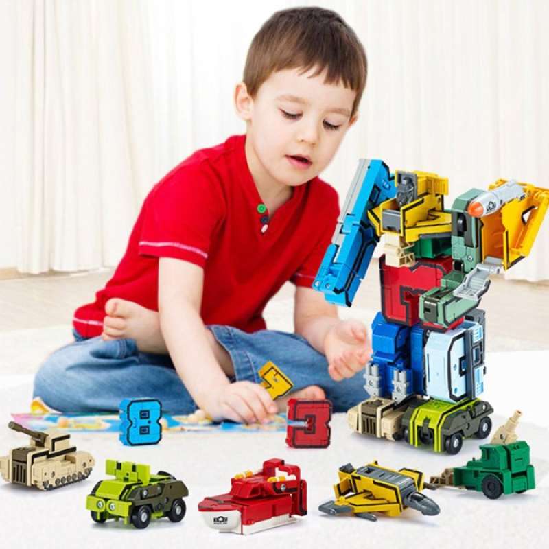 Promo TRANSFORMER MEGABOTS ANGKA 0 - 9 BLOCK BONGKAR PASANG ROBOT ...