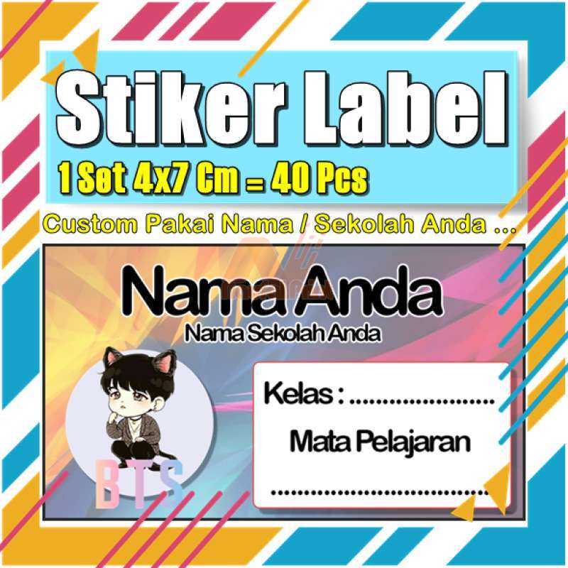 Jual Stiker Label Bts Model G Buku Pelajaran Anak Vol-36 - Uk 4x7 Cm No ...