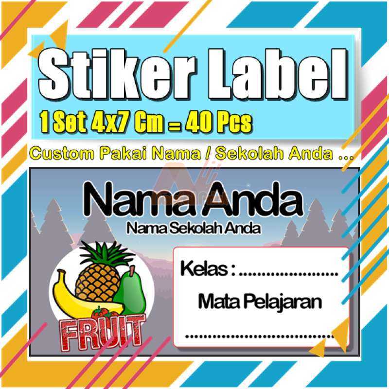 Jual Stiker Label Buah Model C Buku Pelajaran Anak Vol-45 - Uk 4x7 Cm ...