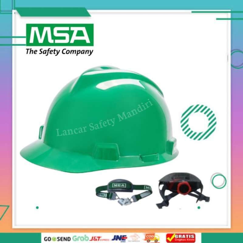 Promo helm safety msa full set / helm kerja proyek warna hijau - sni - Multicolor Diskon 10% di ...