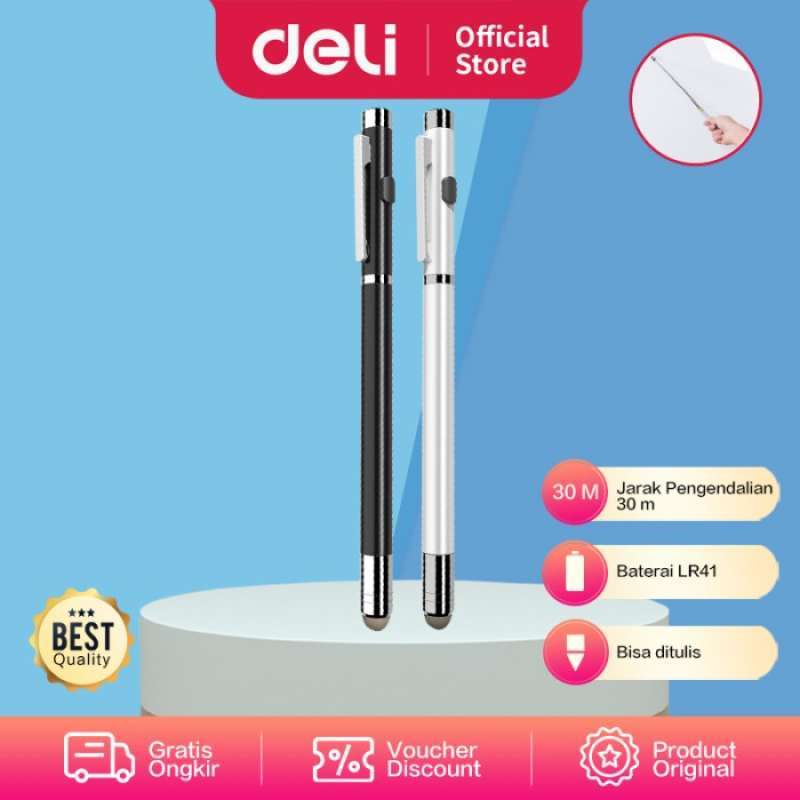 Promo Deli Laser Pointer Wireless 3in1 PenLaser Presentasi Bisa Ditulis ...