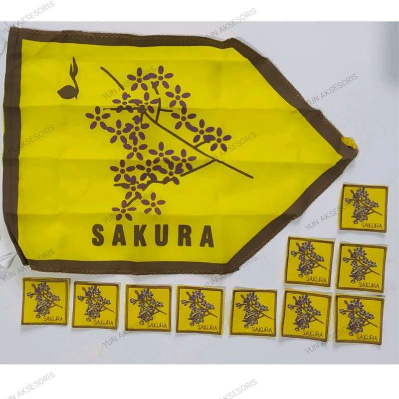 Jual 1 set Tanda Regu Pramuka Putri bunga SAKURA terdapat 10 Bordir dan ...