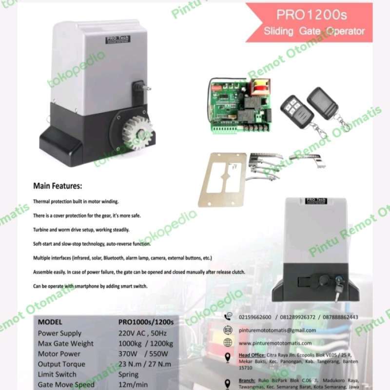 Jual automatic sliding gate motorized pro tech mesin pagar otomatis di ...