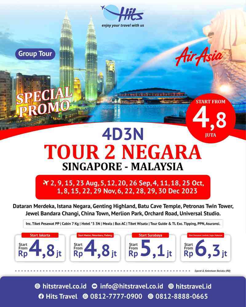 Jual Hits Travel - Paket Tour - Tour 2 Negara (singapore-malaysia) Di ...