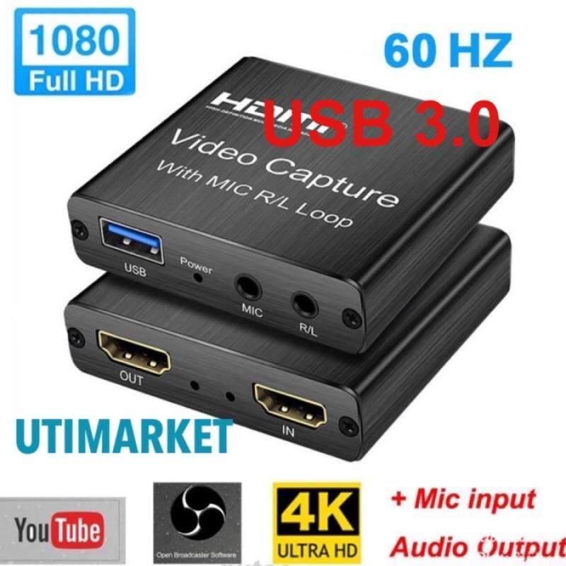 Promo HDMI Video Capture-USB Capture Card Mini 4K 1080p With Mic Diskon ...