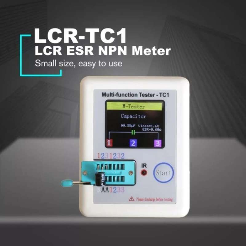 Promo LCR TC1 TFT Backlight Transistor Tester Diode Triode Meter NPN ...