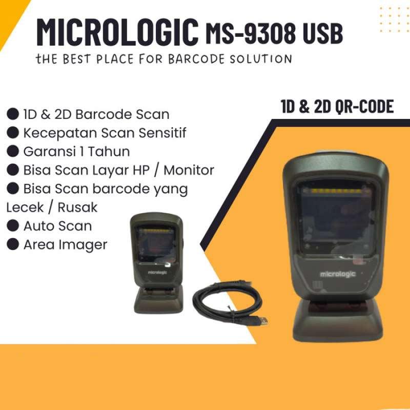 Promo Scanner Barcode Micrologic Ms9308 Imager 2D Scan Qr Code ( Usb ...