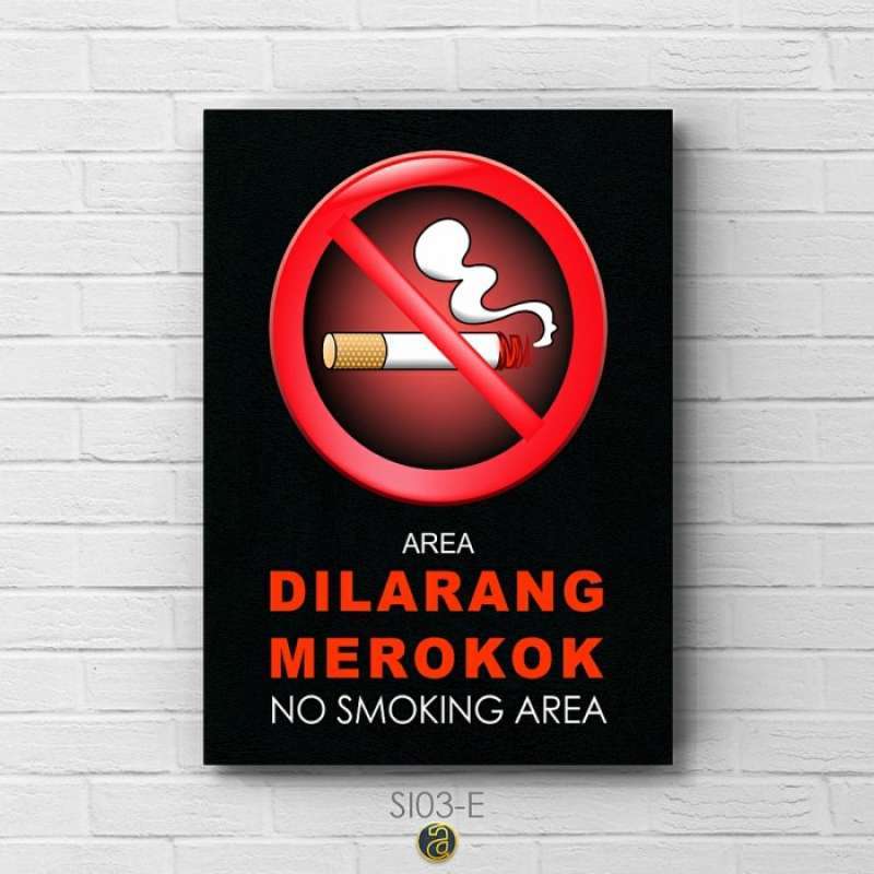 Promo Sign Board Interior - Papan Kayu Signage Dilarang Merokok #2-size ...