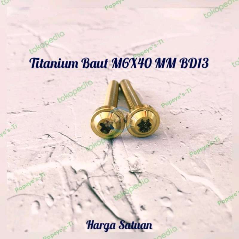 Promo Baut Titanium Bolt M6X40 Mm Bd13/Baut 10 Panjang 4 Cm Diskon 23% ...