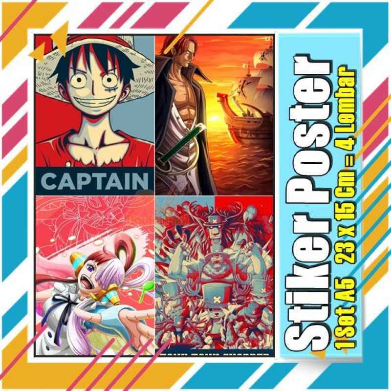 Jual Stiker Label One Piece 3 Luppy zoro Brock sanji coper nami robin ...