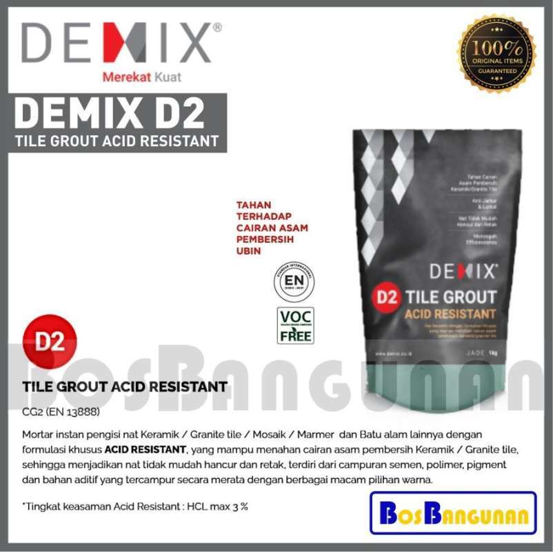 Jual Demix D2 Tile Grout Acid Resistant / Pengisi Nat Keramik Tahan ...