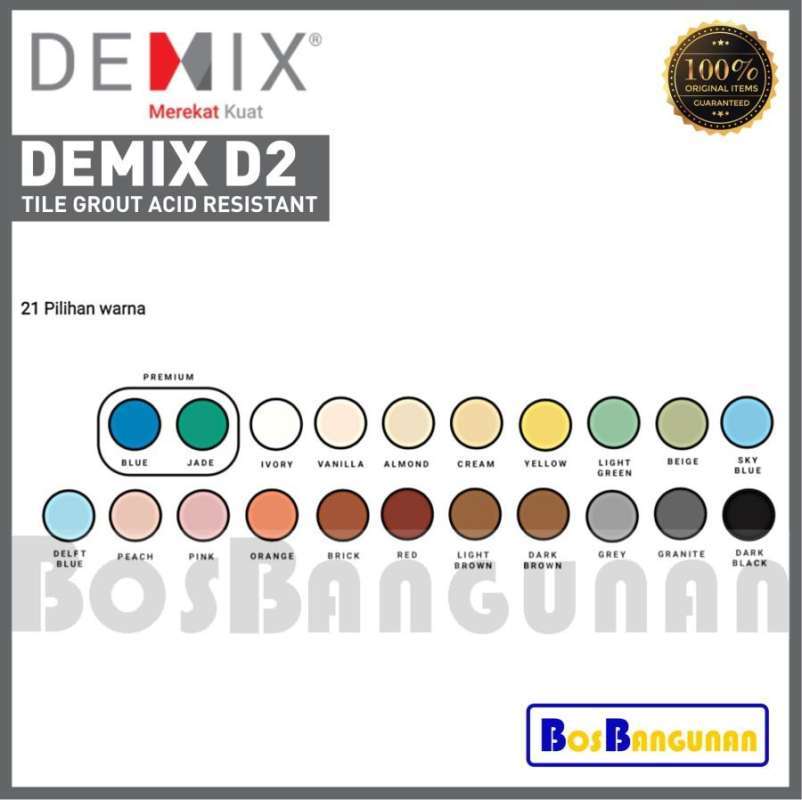Jual Demix D2 Tile Grout Acid Resistant / Pengisi Nat Keramik Tahan ...