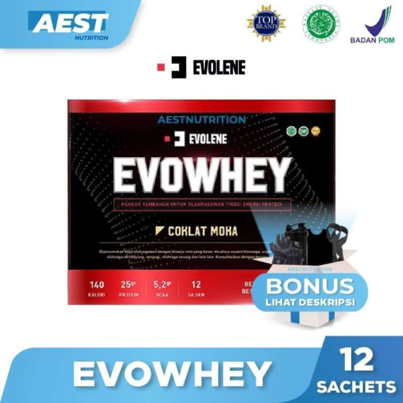 Promo evolene evowhey susu evo whey protein kemasan box isi 12 sachet ...