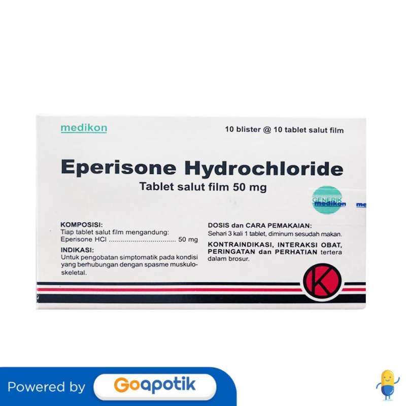 Jual EPERISONE MEDIKON 50 MG BOX 100 TABLET di Seller Apotek Gratia ...
