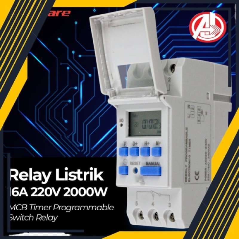 Promo Mcb Timer Programmable Switch Relay 16A 220V 2000W Thc15A White ...
