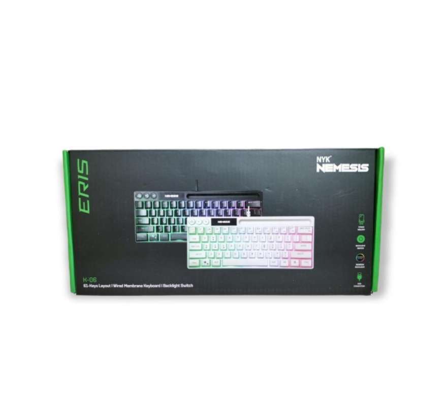 Promo NYK NEMESIS K-06 ERIS KEYBOARD GAMING 61% MEMBRANE WITH HOLDER ...