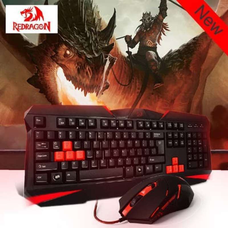 Promo Redragon keyboard mouse gaming combo 2in1 Vajra S101 Centrophorus ...