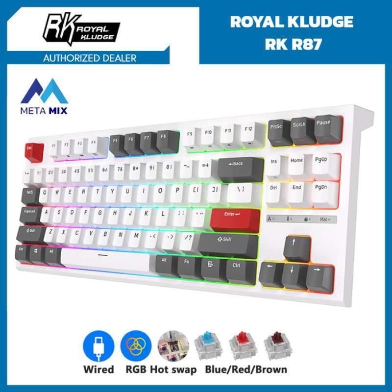 Jual ROYAL KLUDGE RK R87 WIRED MECHANICAL KEYBOARD 80% GAMING HOTSWAP ...