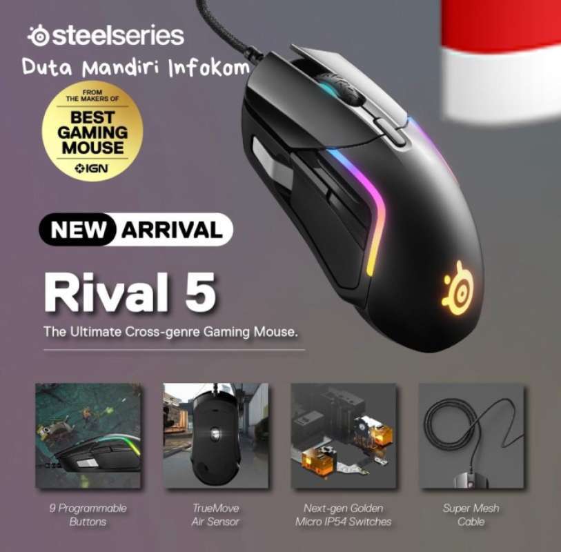 Promo Steelseries Rival 5 - TrueMove Air Sensor Gaming Mouse For FPS ...