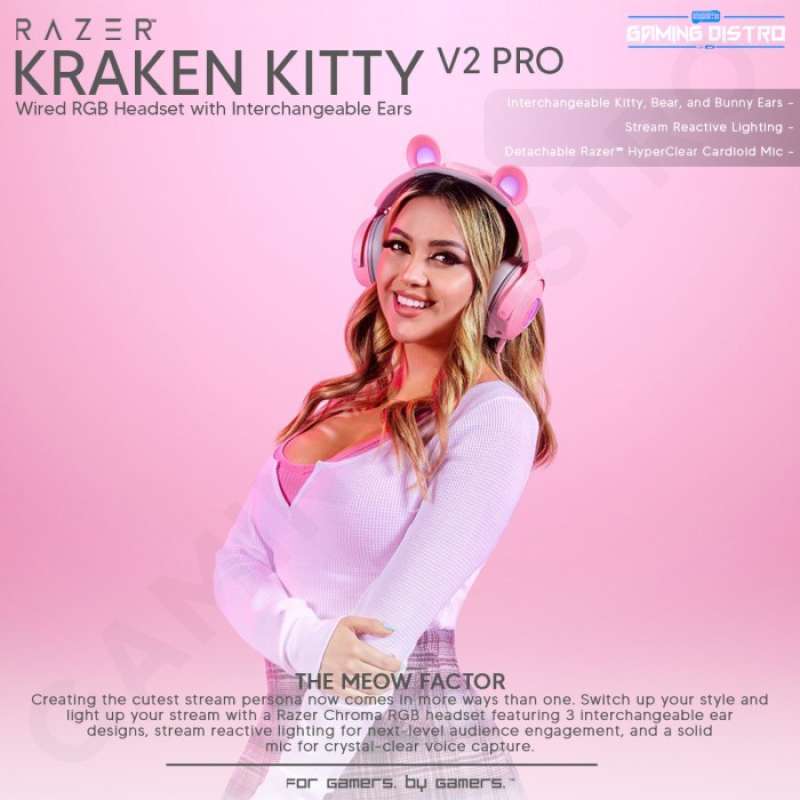 Promo Headset Gaming Razer Kraken Hello Kitty V2 Pro Quartz - HyperClear Mic Diskon 23% di ...